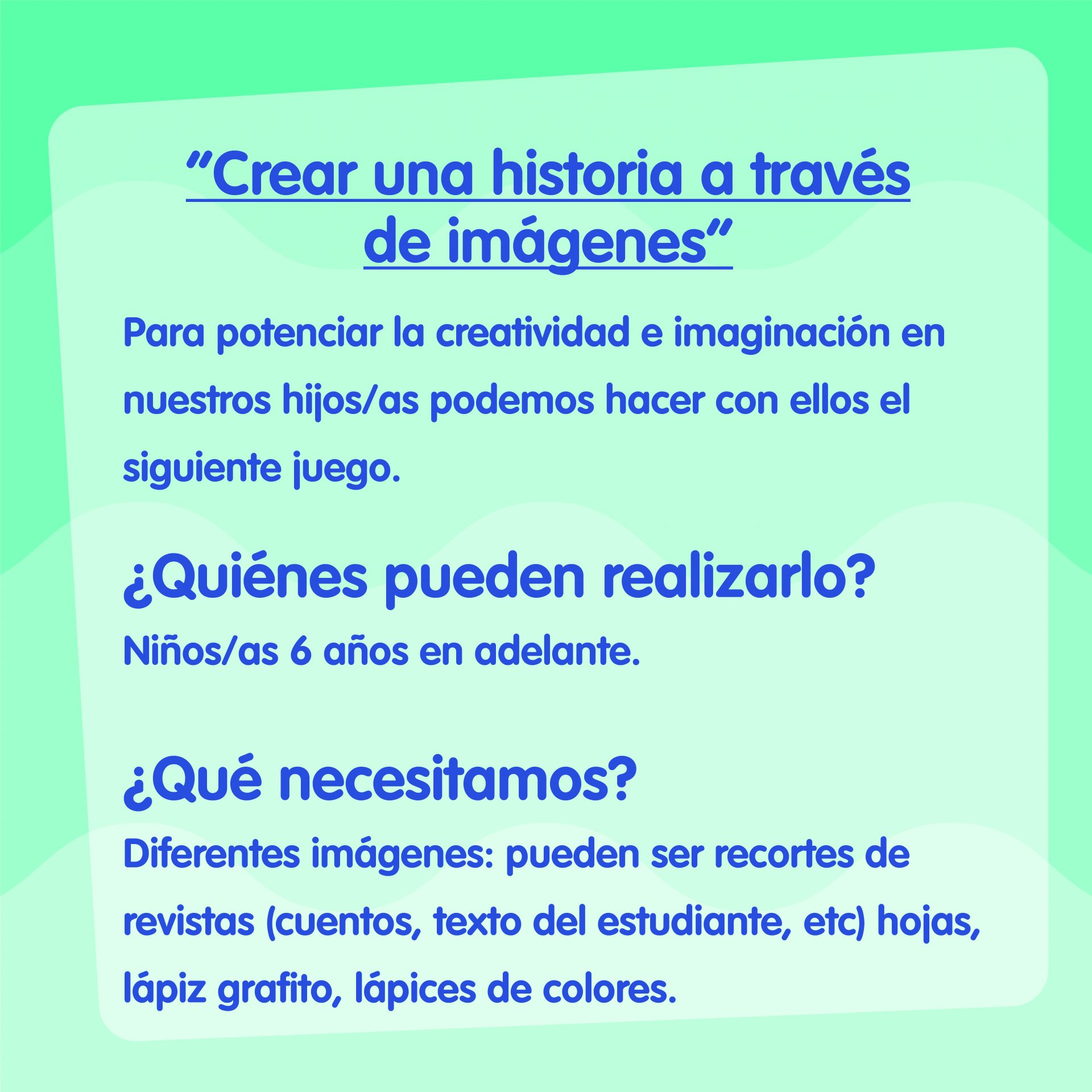 Actividad en casa: Pídele a tus hijos que creen una historia a partir ...
